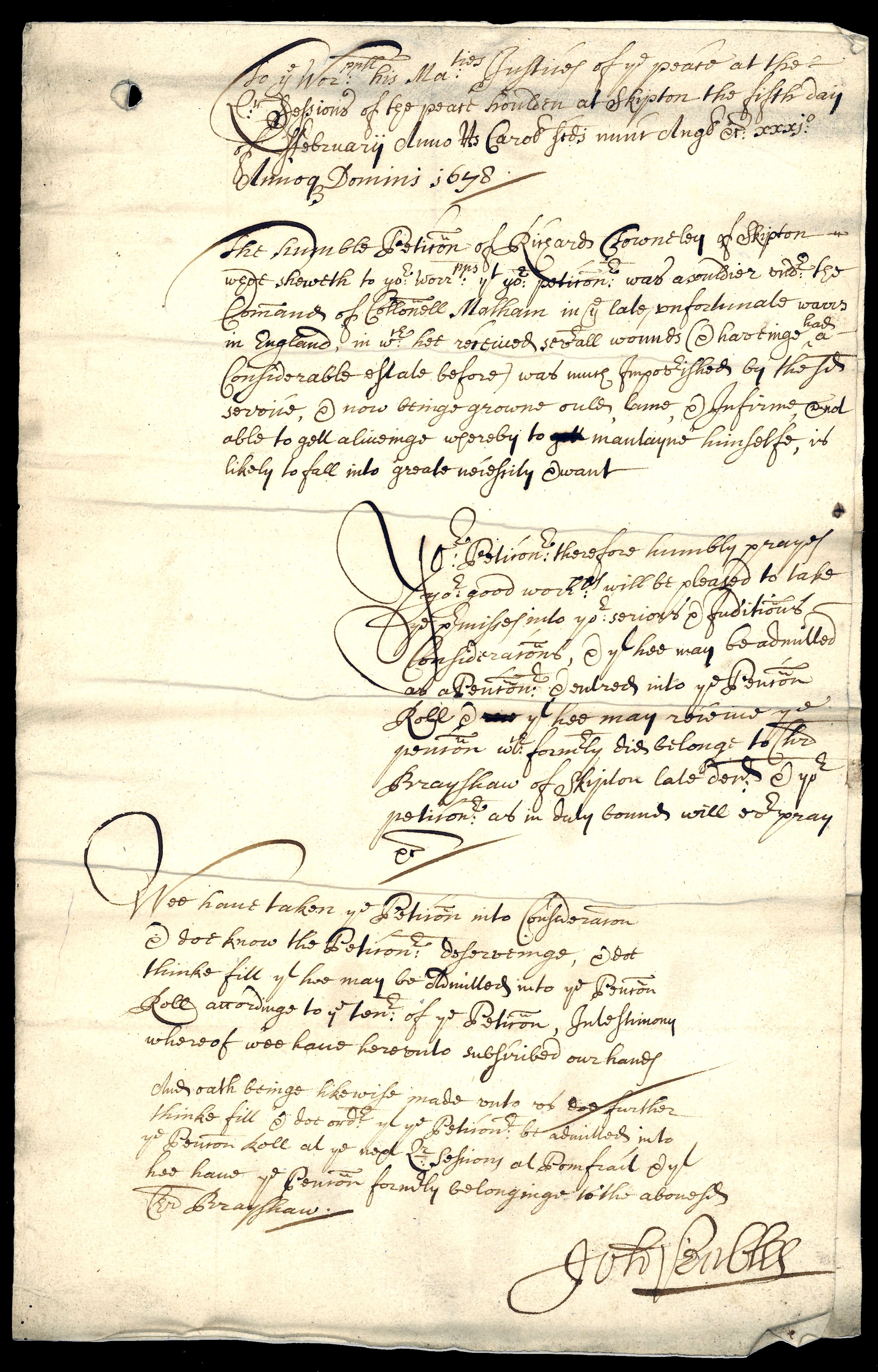 The petition of Richard Towneley of Skipton, West Riding of Yorkshire ...