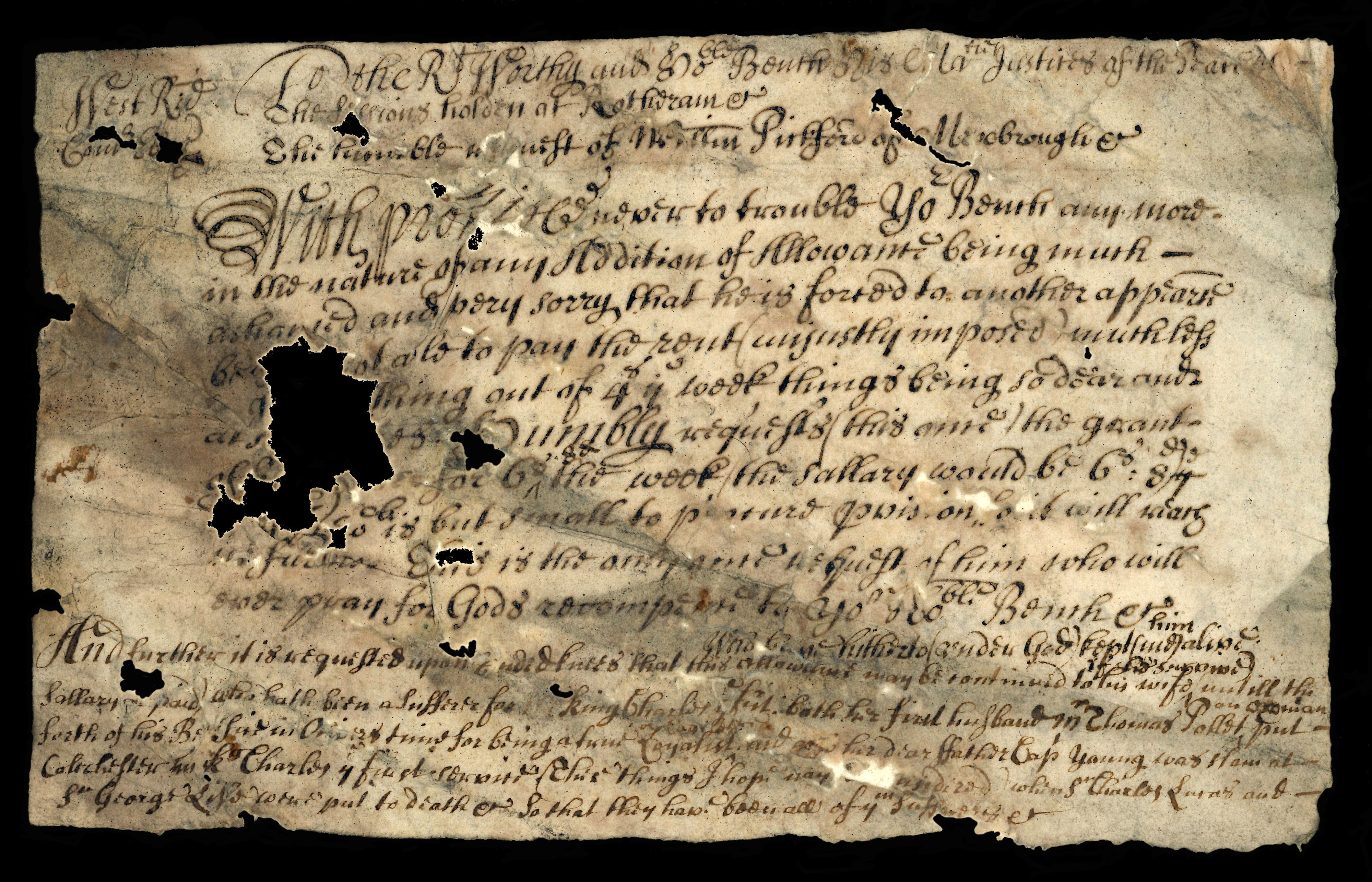 The petition of William Pickford of Mexborough, West Riding of ...