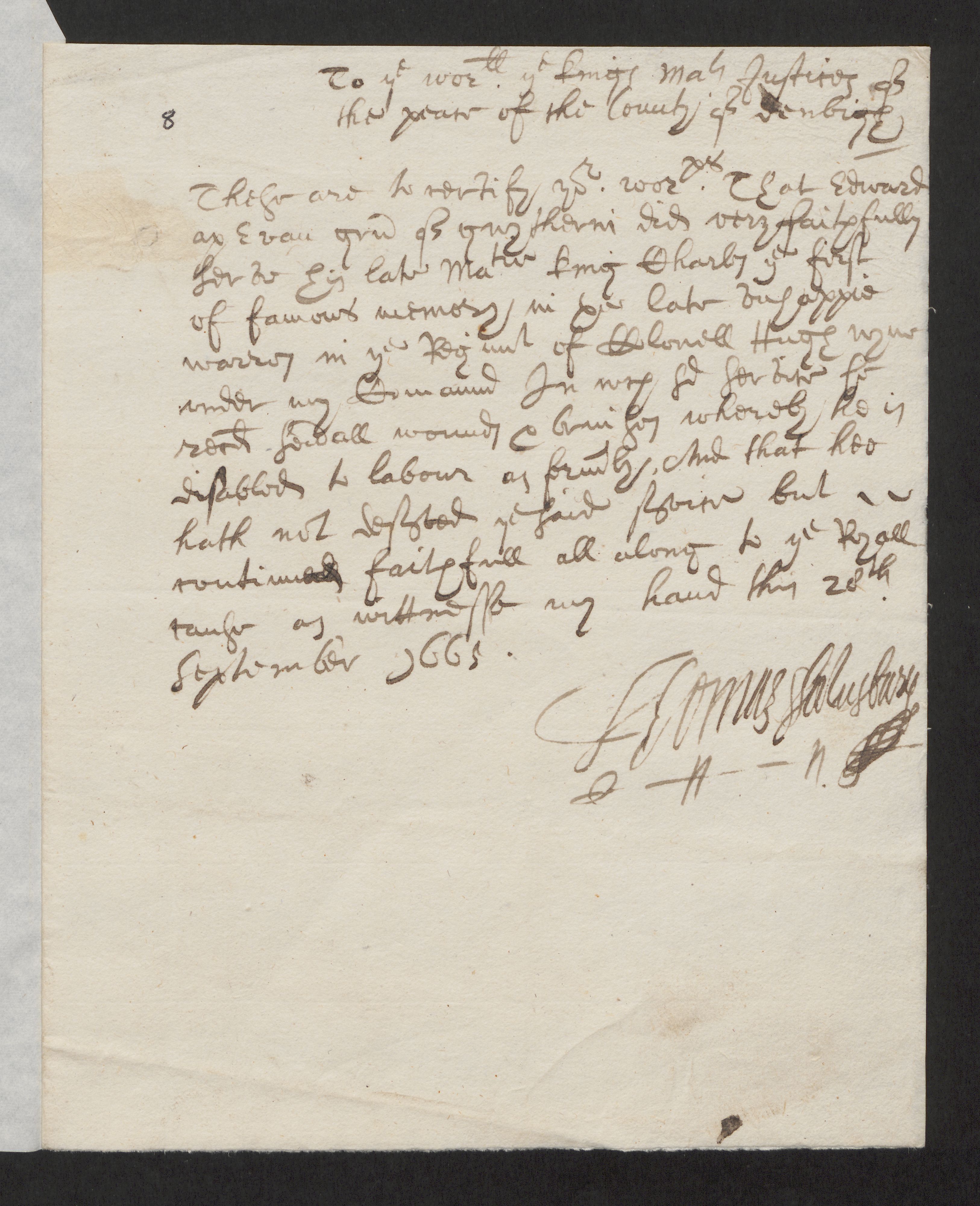 The certificate for Edward ap Evan Gruffith of Gwytherin, Denbighshire ...