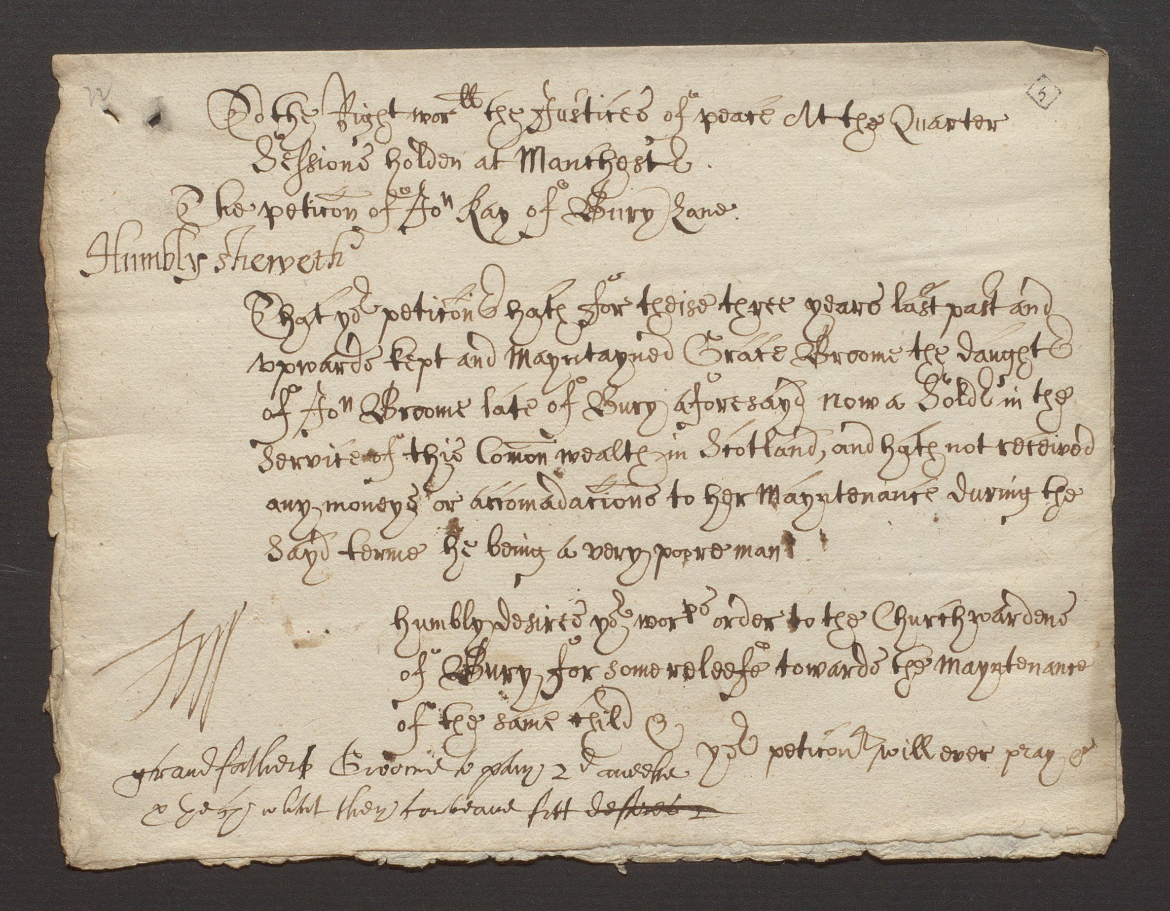 The petition on behalf of Grace Broome of Bury, Lancashire, Midsummer ...