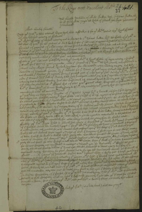 Petitions and Reparations: Elizabeth Poyer and Charles II · Civil War ...