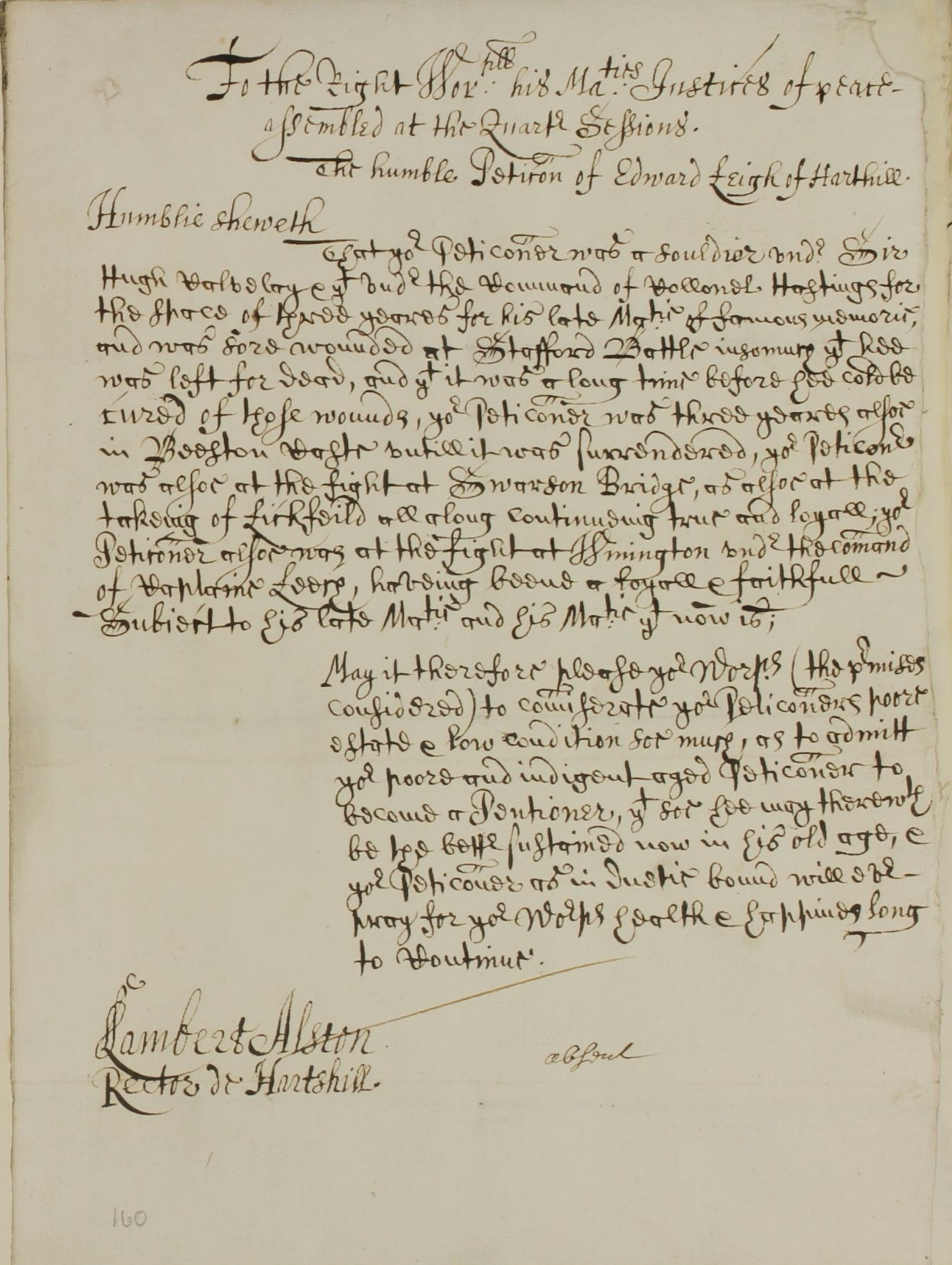 The petition of Edward Leigh of Harthill, Cheshire, Easter 1679 · Civil ...