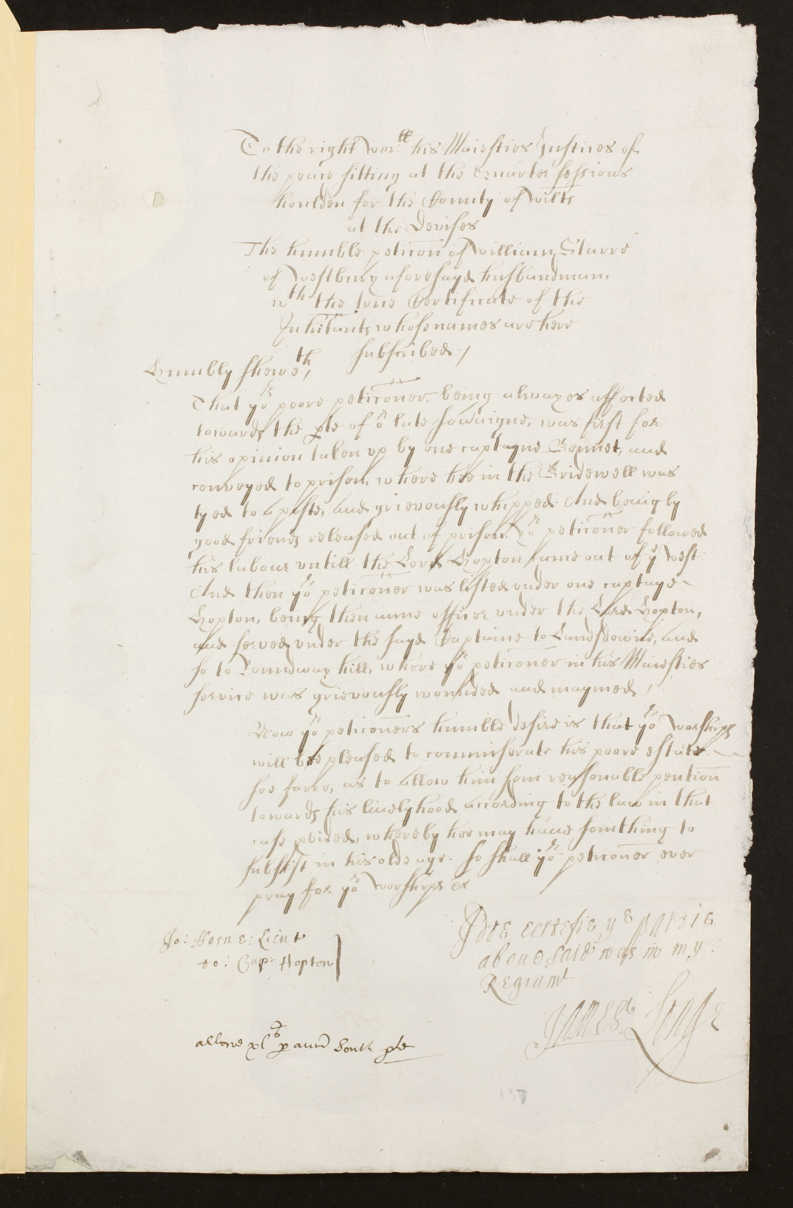 The second petition of William Starre of Westbury, Wiltshire, Easter ...