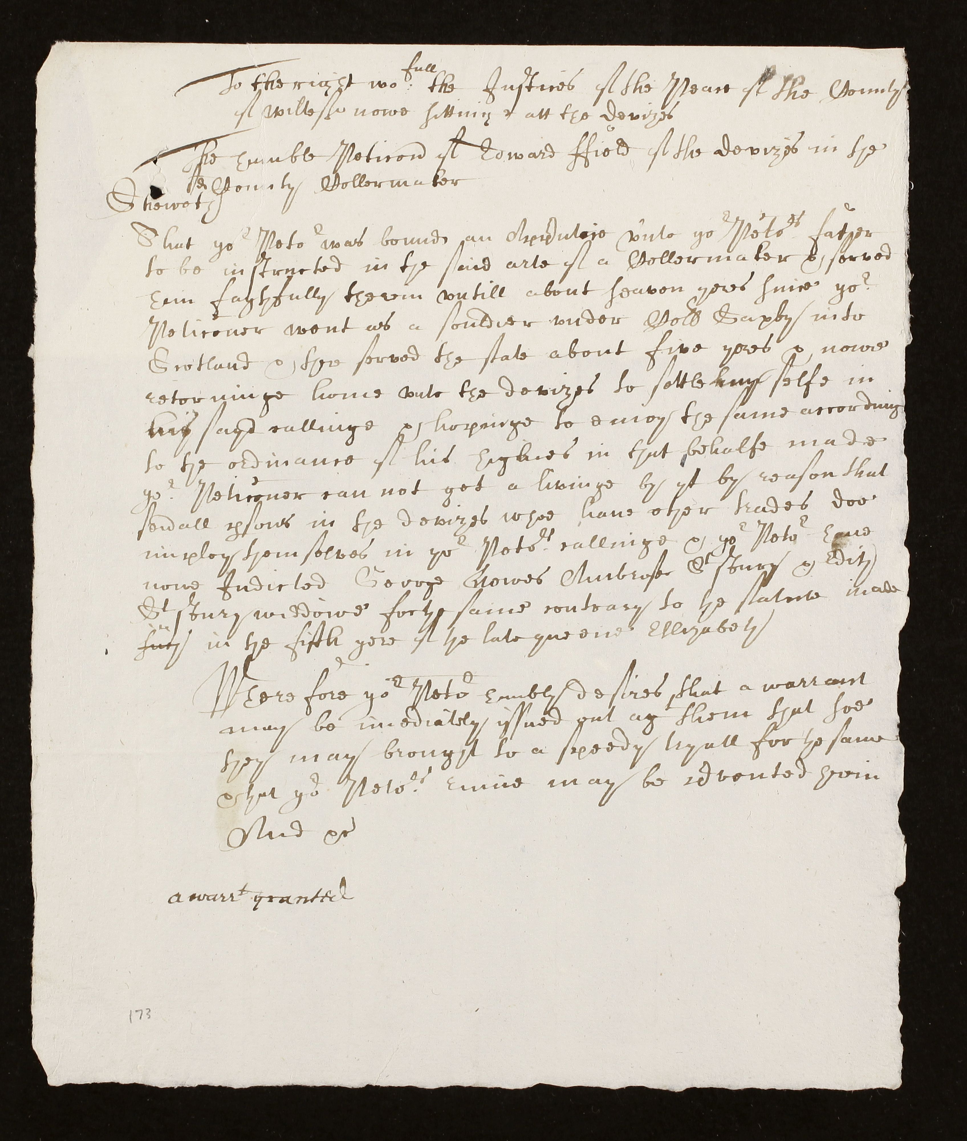 The petition of Edward Field of Devizes, Wiltshire, Easter 1657 · Civil ...