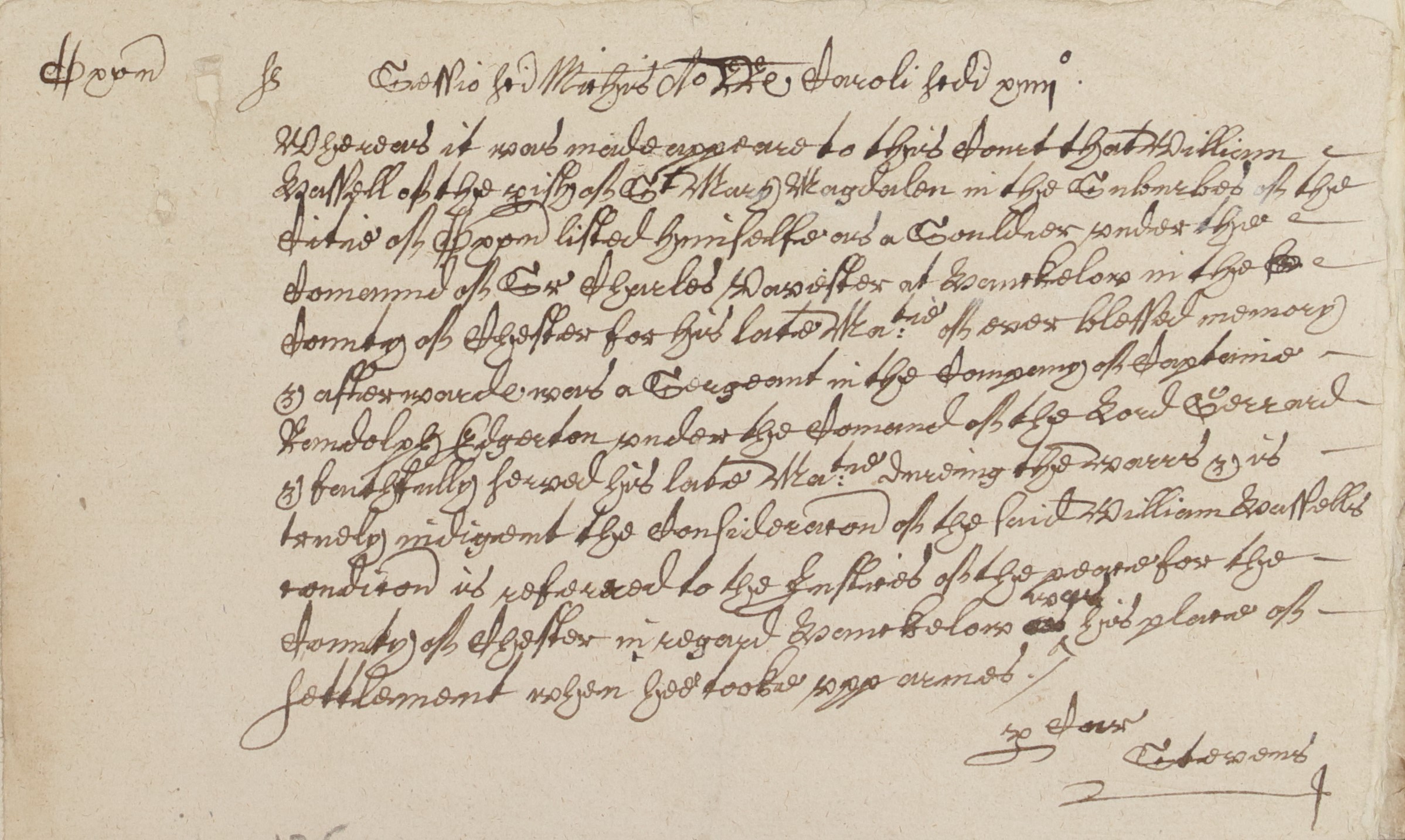The certificate for William Hassall of Hankelow, Cheshire, Epiphany ...