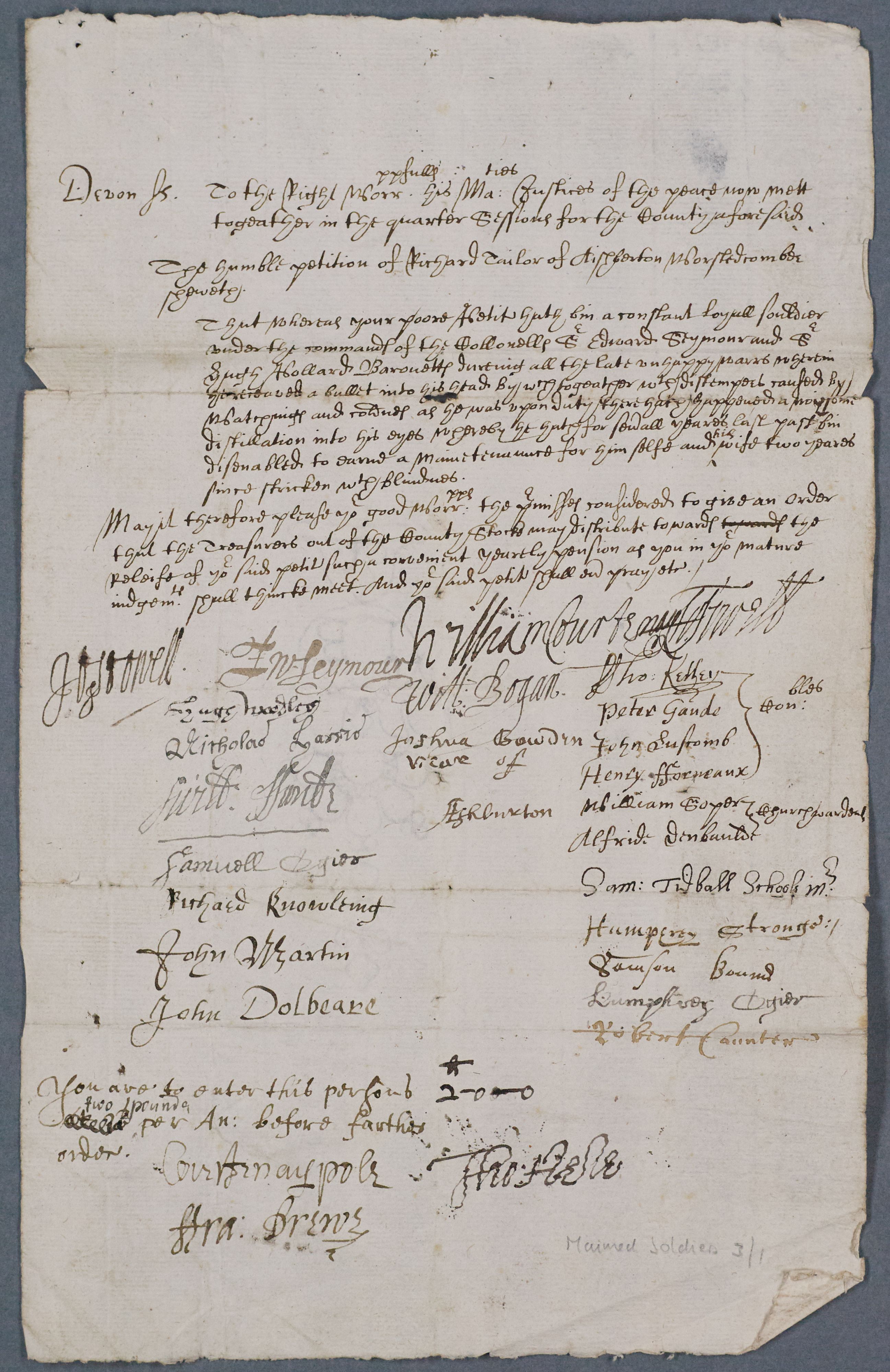 The petition of Richard Tailor of Ashburton, Devon, Easter 1663 · Civil ...
