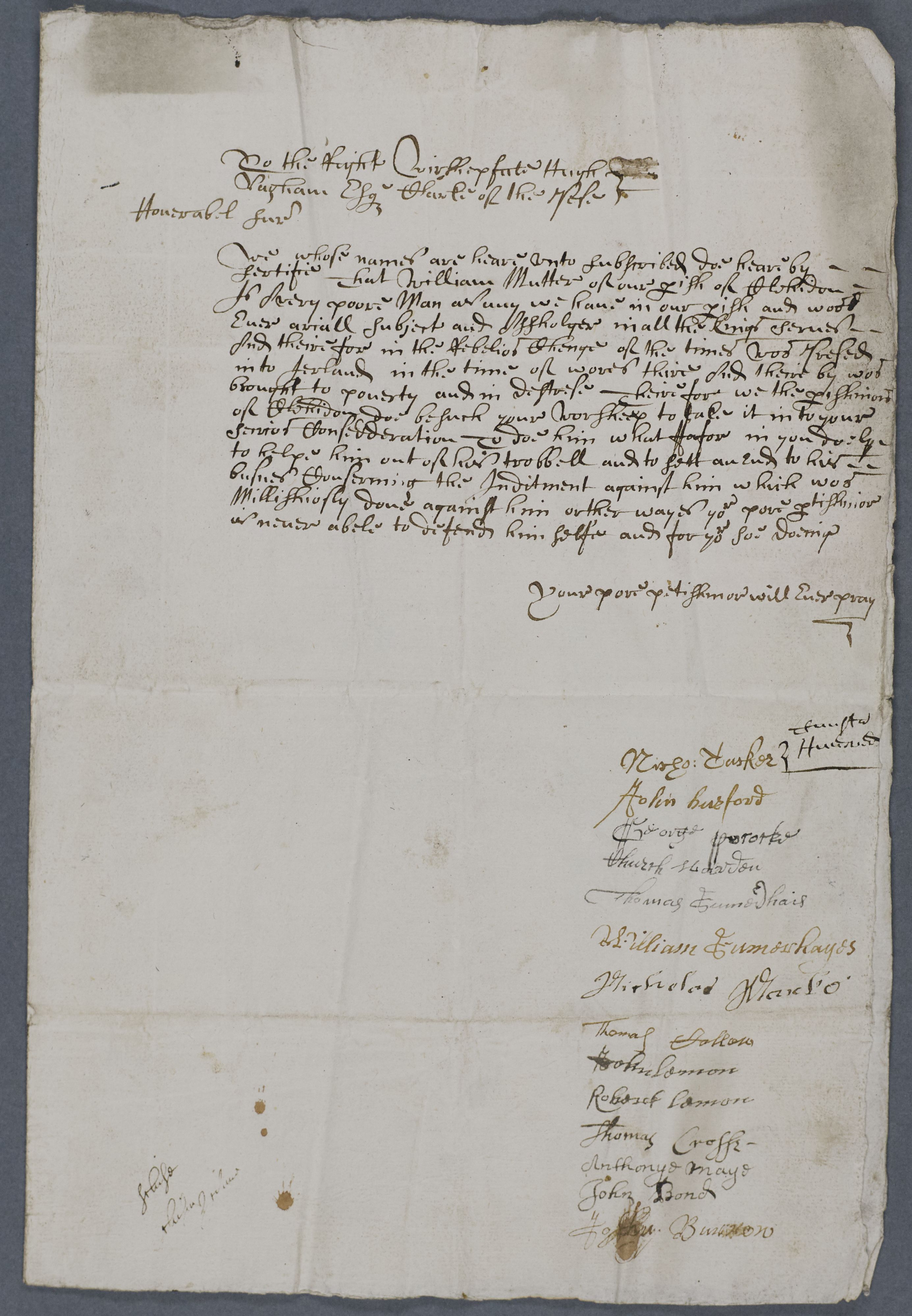 The certificate for William Mutter of Clayhidon, Devon, 1683 · Civil ...