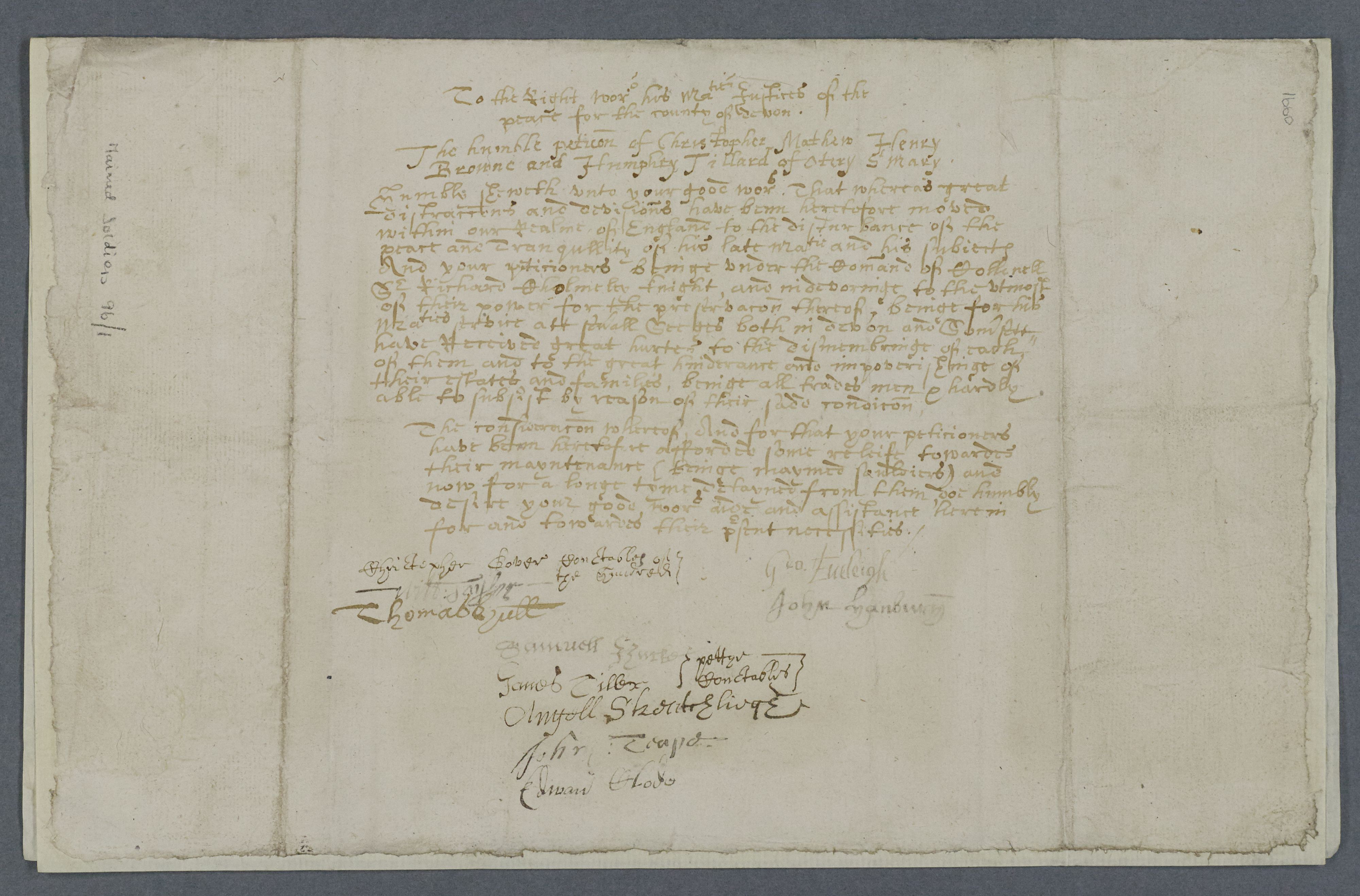 The petition of Christopher Mathew, Henry Browne and Humphry Tillard ...