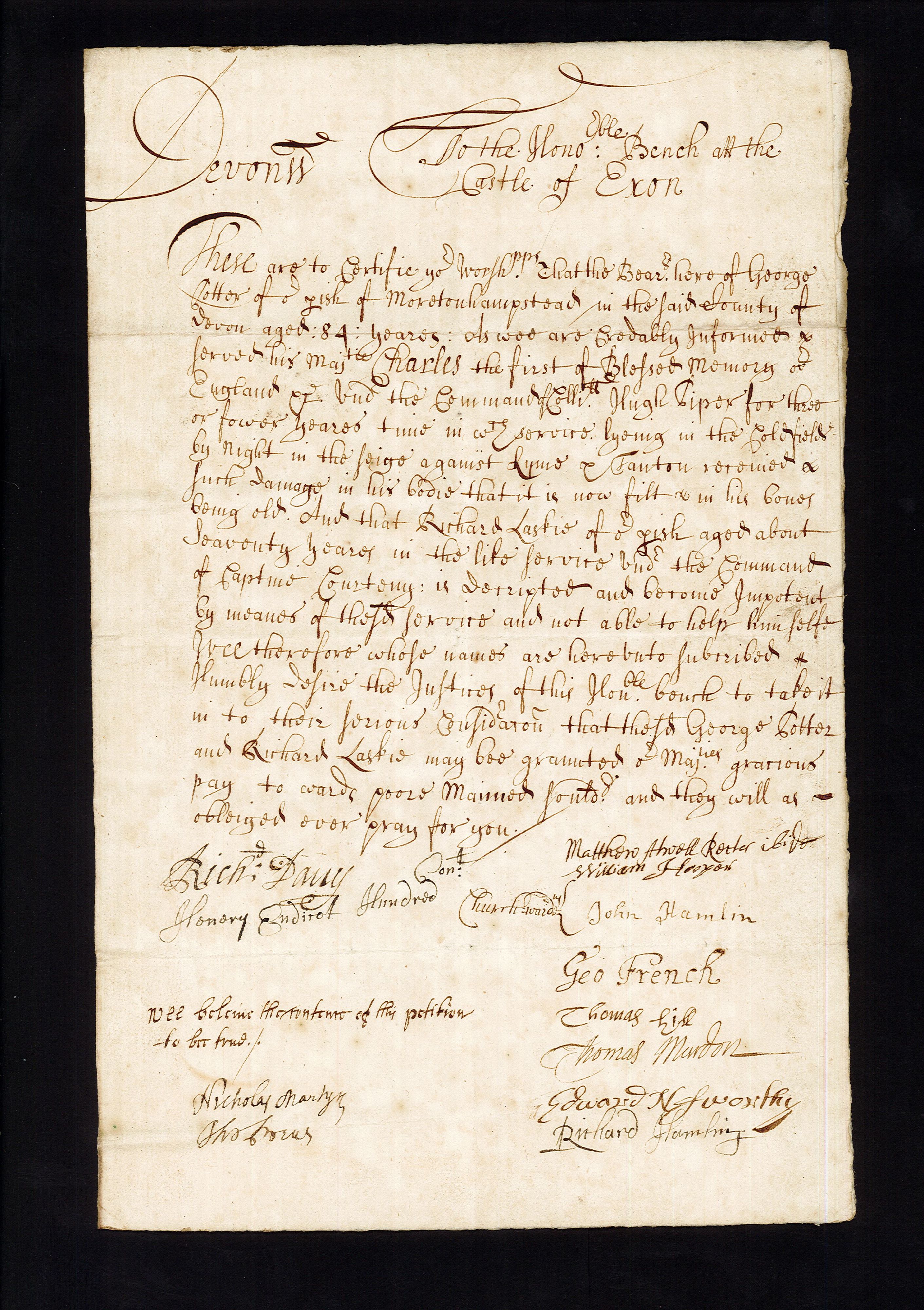 The certificate for George Potter and Richard Laskie of ...