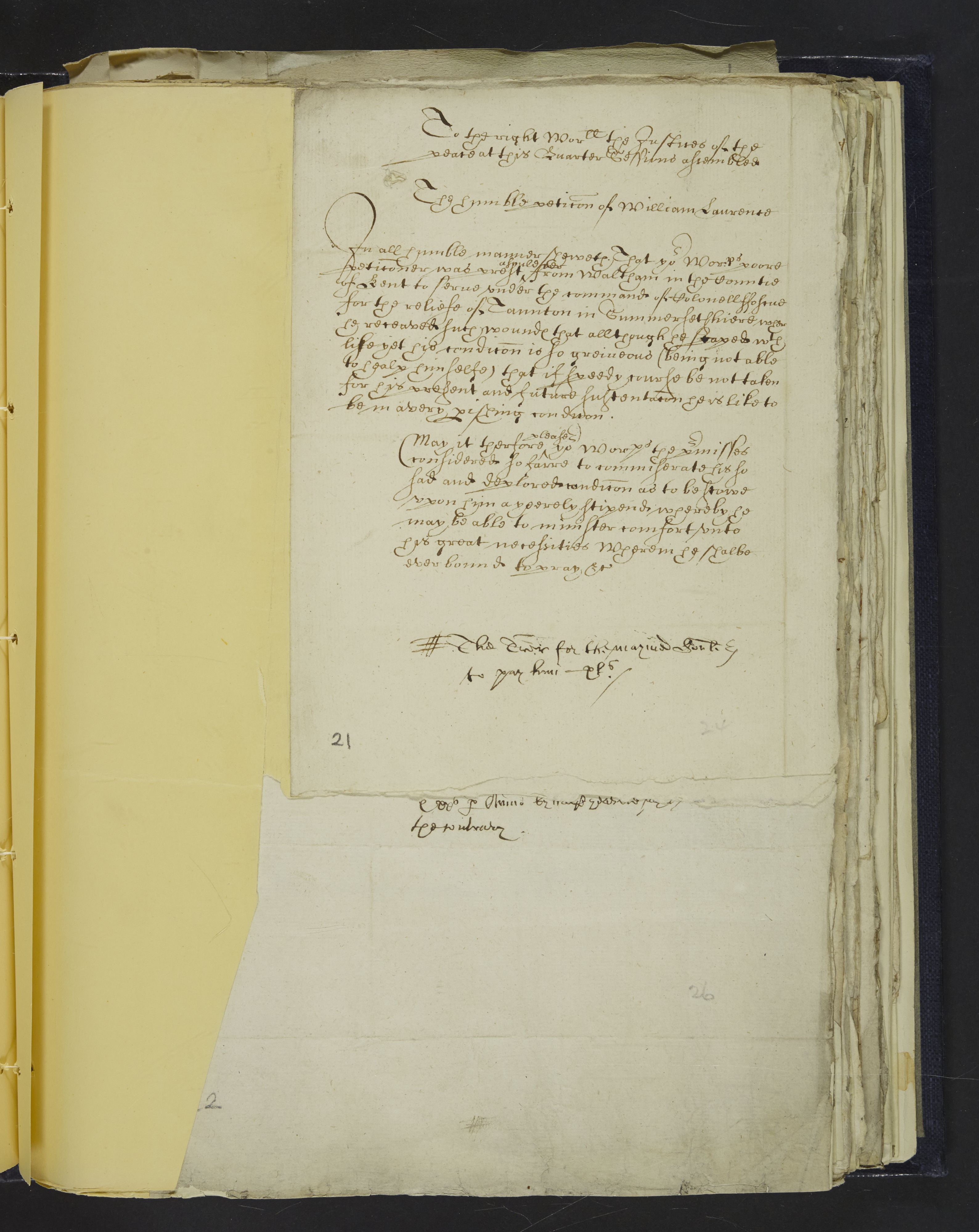 The petition of William Laurence of Waltham, Kent, 1650 · Civil War ...